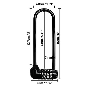 Kurtzy 4 Digit Combination Padlock - 16cm/6 inch with Long Shackle - Heavy Duty Outdoor Waterproof Lock with Resettable Code - Pad Lock for Bicycles, Gates, Mountain Bike, Gym, School, Shed & Lockers