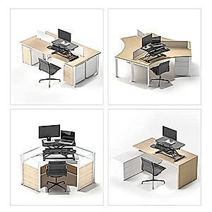 Legend Vansen Adjustable Height Standing Desk Converter Wide Laptop Riser or Dual Monitor Workstation, 32 Inch, Black