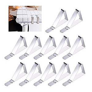Tablecloth Clips，Picnic Table Clip，Stainless Steel Table Clips Rust-Free,Windproof for Outdoor Indoor Party, Camping, Wedding (Pack of 12)