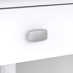 Bush Furniture Broadview Computer Desk with Shelves in Pure White