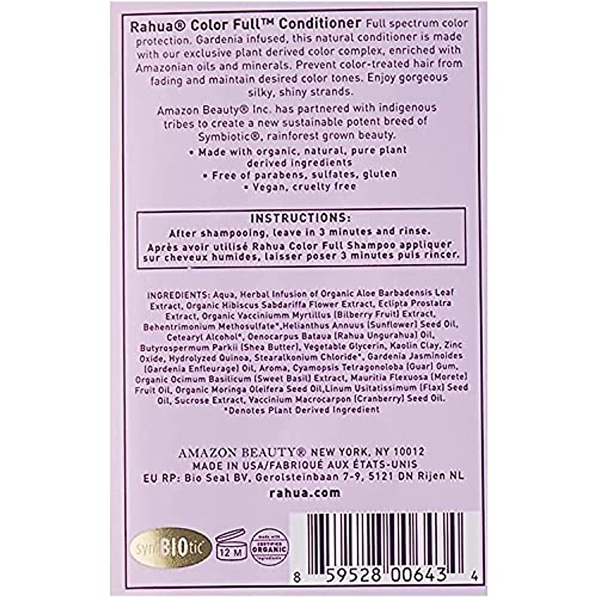 Rahua Color Full Hair Conditioner, 9.3 Fl Oz, Color-Safe Conditioner with Nourishing Natural, Plant-Based Derived Ingredients, Gardenia Scent, For Detangling, Vibrant Hair Color & Hair Care