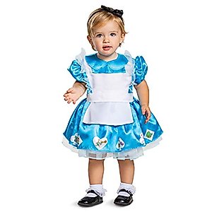 Disguise Baby Girls' Disney Alice in Wonderland Infant Costume, Blue & White, 6-12 Month