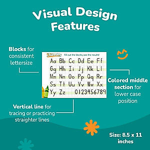 Channie's Visual Handwriting Worksheet for 1st - 3rd Grade | Handwriting Simplified! Visual Writing Tools for Kids | Handwriting Practice for Kids, Kids Writing Book, Practice Writing Book for Kids
