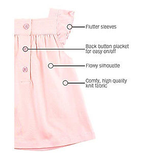RuffleButts® Girls Pink Flutter Square Neck Top - 5