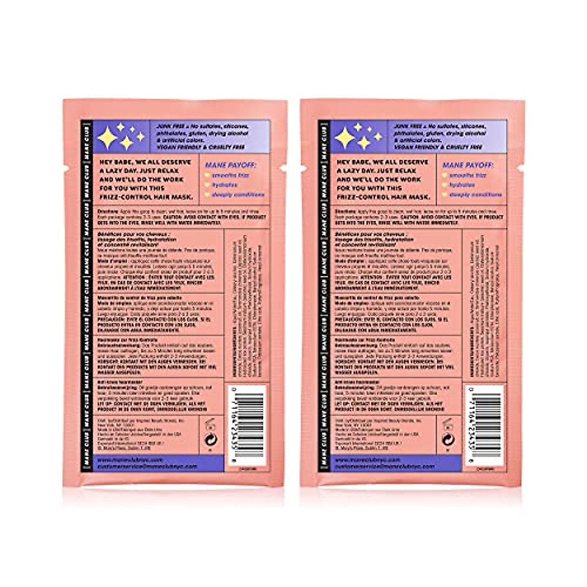 MANE CLUB Expert Procrastinator Deep Conditioner, cruelty free, vegan, no sulfates or parabens — Pack of 2