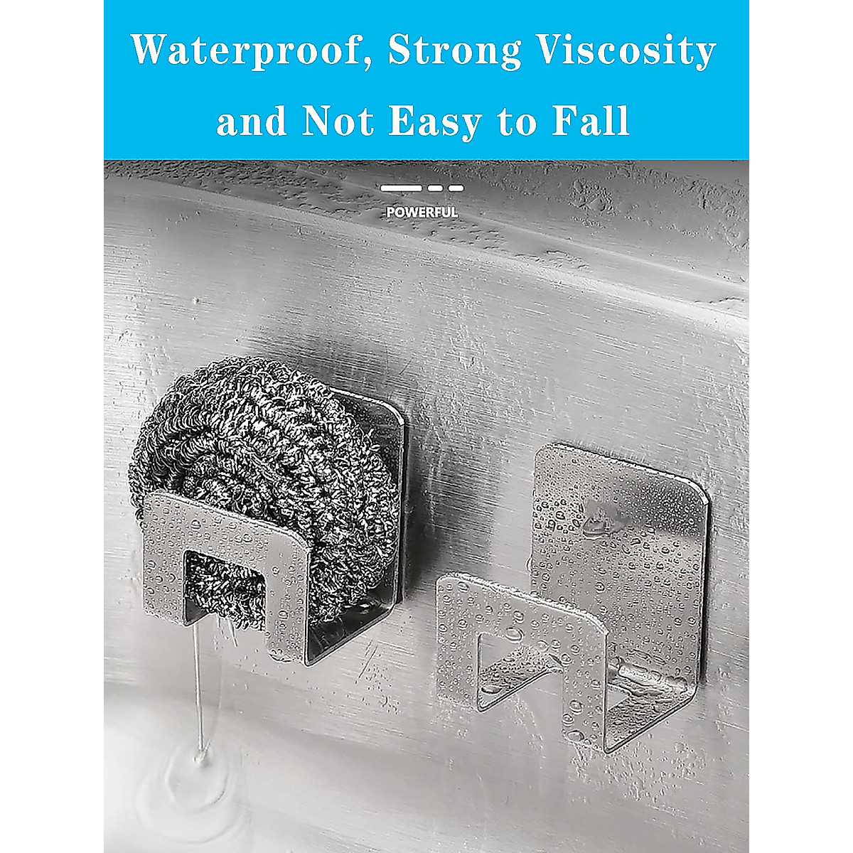 Envibe Sponge Holder, 2 Pack Sponge Holder for Kitchen Sink, Easy to Install, Strong and Sturdy, Good Ventilation Performance to Keep the Sponge Dry. (Black)