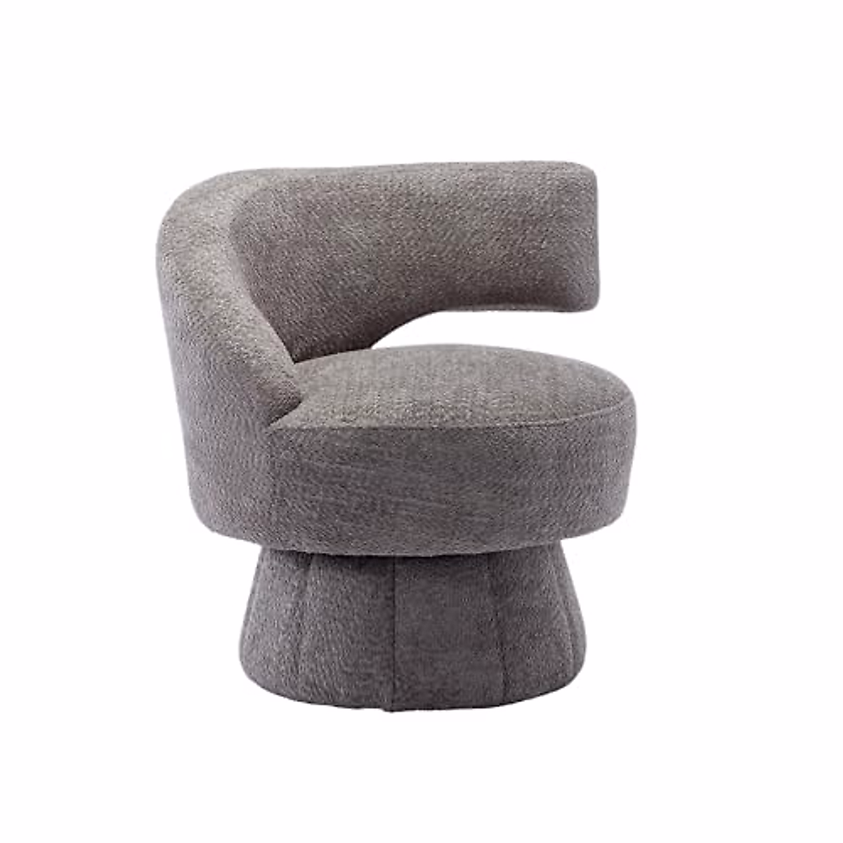 i-POOK 360 Degree Swivel Accent Chair, Upholstered Round Armchairs with 21.65" Deep Seat, Comfy Barrel Chair Club Chair for Living Room, Reading Room, Grey