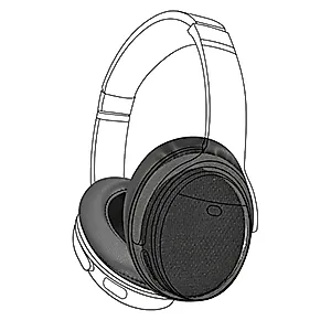 Earpadz Replacement for Bose QuietComfort QC35, QC25, QC15 Ear Pads, Protein Leather Headphone Cushions (Midnight, Black, 1 Pair)
