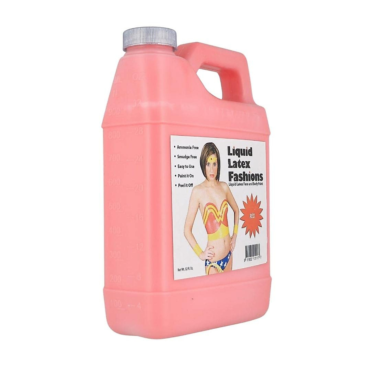 Red Liquid Latex Body Paint - 32 Oz for Adults and Kids, Zombie Skin Makeup Paint, Ideal for Schools, Parties, Theater, Cosplays, Carnivals