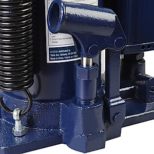TCE TCE31001 Torin Pneumatic Air Hydraulic Bottle Jack with Manual Hand Pump, 20 Ton (40,000 lb) Capacity, Blue