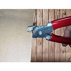 Straight Hog Ring Pliers Set & 200pcs Galvanized Hog Rings – Upholstery Installation Kit for Bungee/Shock Cords/Animal Pet Cages/Bagging/Traps/Sausage Casing/Meat bags/Fencing/Railing by NIDAYE