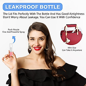 Csdtylh Mini Spray Bottle, Clear Plastic Empty Sample Containers, Fine Mist Perfume Travel Refillable Spray Bottle Perfume Atomizer Small Portable Bottle for Cleaning, Travel, Essential Oils (60, 2ml)