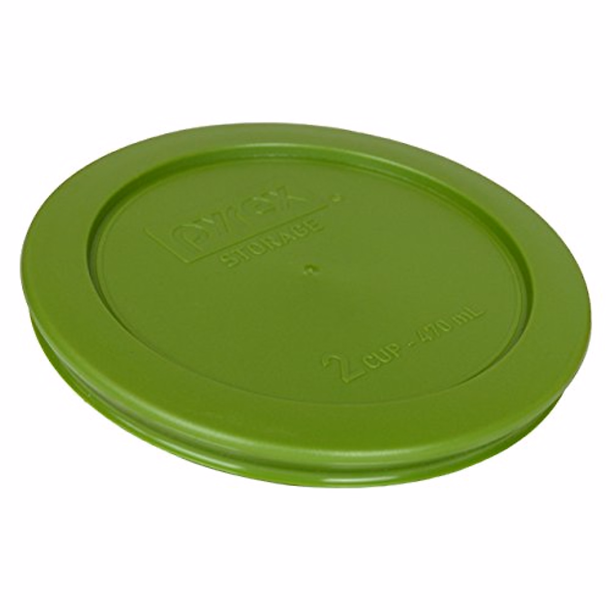 Pyrex 7200-PC Lawn Green Round 2 Cup Plastic Storage Lid, Made in USA - 4 Pack