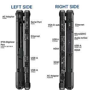 Panasonic CF-33 12-inch QHD Laptop, Intel i5-6300U , 16GB RAM, 256GB SSD, Wi-Fi, BT, Webcam, Rear Camera, 4G LTE, Dual Pass, TPM, Premium Keyboard, Win 10 Pro (Renewed)