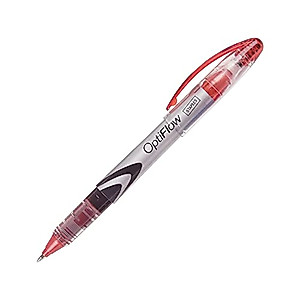 STAPLES 486575 Optiflow Rollerball Pens Fine Point Red Dozen (11527)