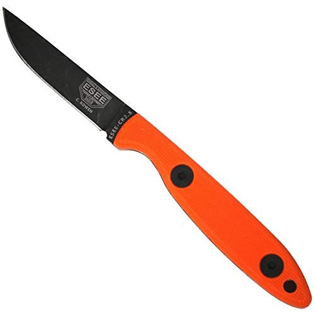 ESEE Knives Cody Rowen CR2.5 Hunting Camping Fixed Blade Knife w/Leather Sheath (Orange)
