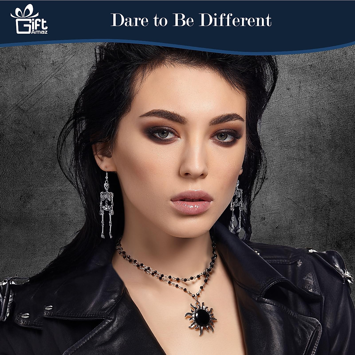 GiftAmaz Gothic Gifts for Women, Goth Theme Box with Gothic Coffee Mug, Goth Skull Candle, Gothic Skull Earrings, Blanket and More, Christmas Party Basket Gothic Gifts for Teens Girls Friend