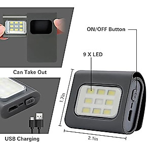 Running Light, 2 Pack USB Rechargeable jogging Light 3 Lighting Modes Strong Magnetic Lights Portable Clip On Running Lights with Runners and Joggers for Running, Camping , Hiking, Outdoor Adventure