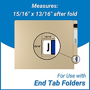 Doctor Stuff - File Folder Labels, Alphabet Letter J, Jeter 7200 - JTAM Series Compatible Alpha Stickers, Dark Blue, 15/16" x 1-5/8", 500/Roll