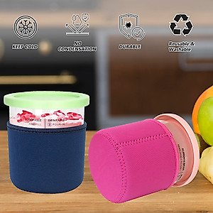 Xumbtvs Reusable Ice Cream Sleeve, 4 Pcs Neoprene Insulated Sleeves for Ninja Creami Deluxe Pints, Compatible with NC501, NC500 Series Deluxe Ice Cream Maker Containers, Only Sleeve(Colorful,24oz)