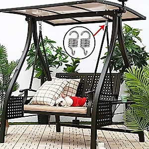 Porch Swing Springs Hammock-Chair Spring - 1500Lbs Heavy Duty Suspension Hangers Ceiling Mount Porch Swings (2pcs 750Lbs Compact Version)
