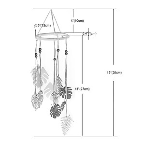Roser Life Hanging Mobile Art⎮Baby Mobile⎮Sky Mobile⎮Eclectic Decor⎮Handmade Nursery Crib Boy Girl Kids Infant Adult Ceiling Home Outdoor Garden Green Tropical Leaf Leaves Decorations (Pack of 1)