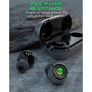 Black Shark Wireless Earbuds with 35ms Ultra-Low Latency, Gaming Bluetooth Earbuds with Studio-Quality Sound, Bluetooth 5.2, IPX5 Waterproof, 24h Listening Time, Clear Mics, Comfort Fit - Lucifer T4