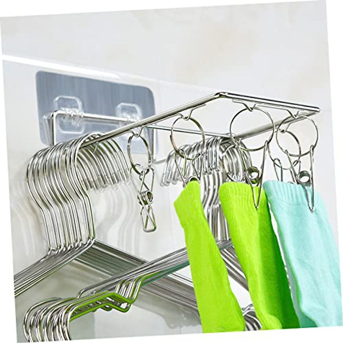 Zerodeko 4 pcs Clothes Sock Drying Hanger Laundry Hanger Drying Rack Baby Clothing Rack Baby Drying Rack Hangers Multi-Functional Socks Racks Sock Drying Rack Clip Coat Hanger Square