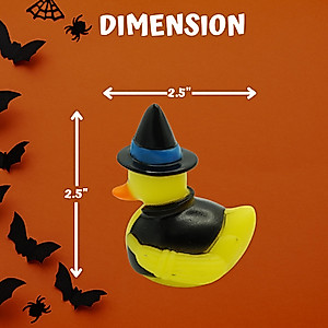 Halloween Rubber Ducks Bulk - 24 Pack, 6 Variety Themes, 2.5" for Halloween Party Favors for Kids, Goodie Bag Fillers, Jeep Ducking, Trick or Treat Toys for Toddlers by 4E's Novelty