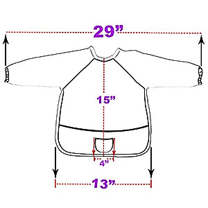 LUXJA Baby Waterproof Sleeved Bib, Long Sleeve Bib for Toddler (6-24 Months), Forest Party