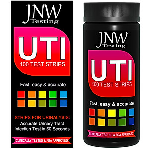 3-in-1 Urinary Tract Infection Test Strips - Home UTI Test Kit with eBook - with 100 Quick and Accurate UTI Test Strips - 100 Strips by JNW Direct