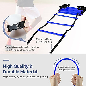 GHB Pro Agility Ladder Agility Training Ladder Speed 12 Rung 20ft with Carrying Bag