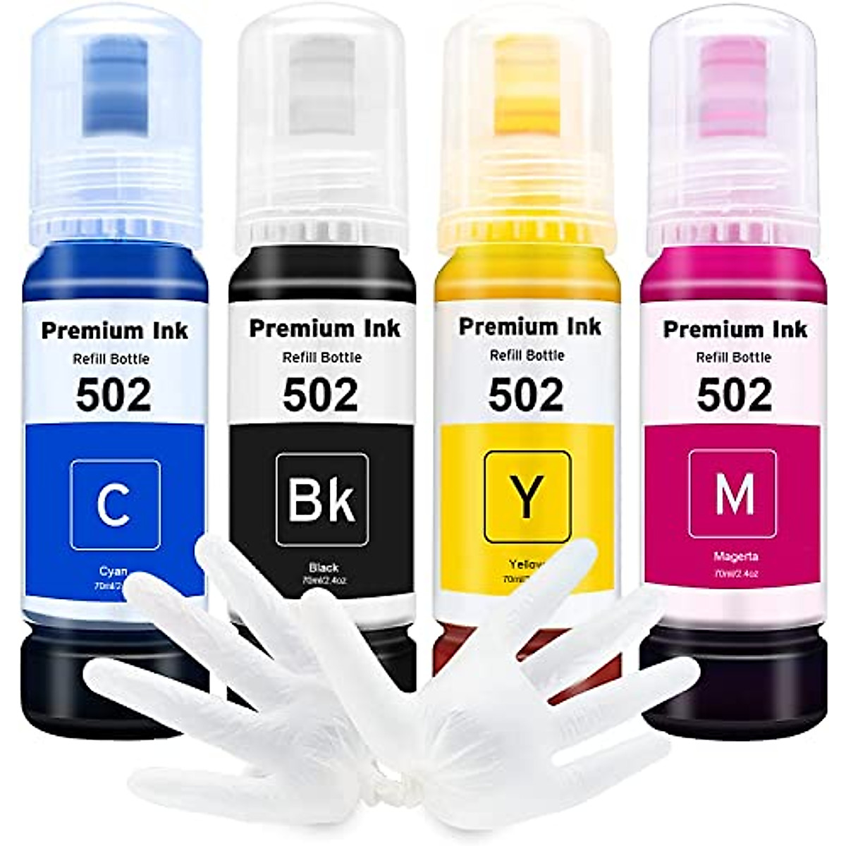 Seogol Compatible Epson T502 502 Refill Ink Bottle Kit for Epson EcoTank ET-2700 ET-2750 ET-2760 ET-3700 ET-3710 ET-3750 ET-3760 ET-4760 ET15000 ST-2000 ST-3000 ST4000