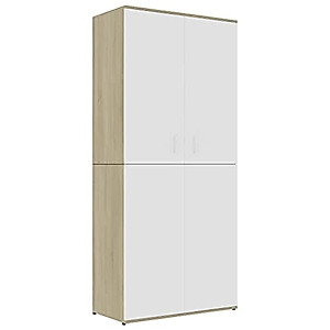 vidaXL Shoe Cabinet Shoe Storage Organizer Household Shoecase Home Living Room Furniture Hallway Entryway Chest Color Sonoma Oak Engineered Wood