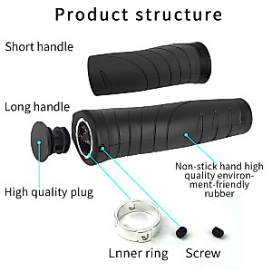 Allnice Bike Handlebar Grips Comfort Bike Grips Fit for 22.2mm Bicycle Handlebar (Black) (AB)