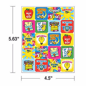 Carson Dellosa 120 Motivational Stickers for Kids, 6 Sheets of Incentives with Stars and Positive Affirmations for Prizes, Reward Chart, School Supplies for Teachers, Classroom Must Haves