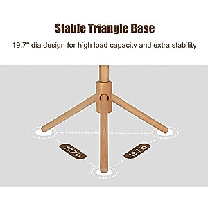 EuroBird Sturdy Wooden Coat Rack Freestanding - Adjustable Coat Rack Stand with 4 Sections & 8 Hooks, Easy Assembly Coat Tree for Coats, Hats, Purse, Entryway, Hallway, Bedroom, Office, etc