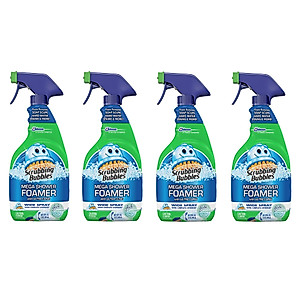 Scrubbing Bubbles Mega Shower Foamer with Ultra Cling Trigger, 32 OZ (Pack - 4), Blue