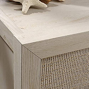 Sauder Pacific View Wood and Metal Nightstand in Chalked Chestnut Oak