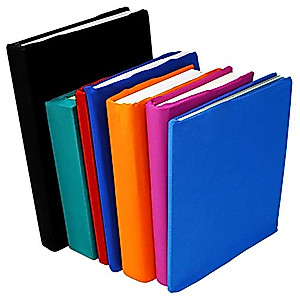 Stretchable Jumbo Book Covers 7 Pack Individual Colors Book Suits® fits Hardcover Textbooks up to 9.5" X 14" Durable Washable Reusable Extras Labels and Ruler