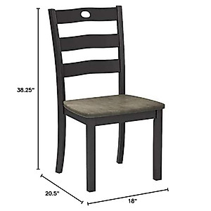 Signature Design by Ashley Froshburg Rustic Farmhouse Ladderback Dining Chair, 2 Count, Dark Brown