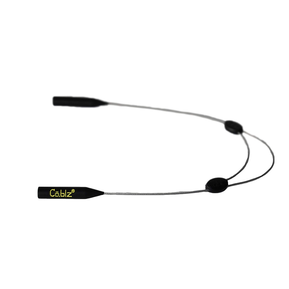 Cablz Zipz Adjustable Eyewear Retainer | Adjustable, Lightweight, Low Profile, Off-The-Neck Eyewear Retainer Strap | Stainless (Clear Stainless, 14in Regular Tip)