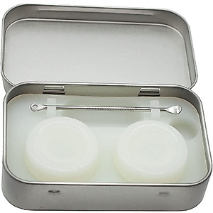 vitakiwi Portable 5ml Wax Silicone Containers Jars Non-stick with Stainless Steel Spoon and Tin Carrying Box, Multi-color (Set of 5)