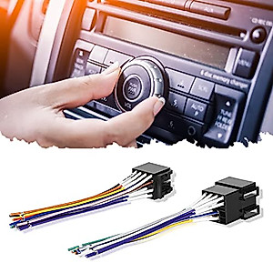 16 Pin ISO Radio Wire Harness Adapter (Pair, Male & Female) Fits for Peterbilt Freightliner Semi Truck International Volvo Sterling Mack Kenworth Stereo