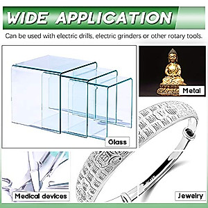 Keadic 100Pcs Electric Polishing Buffing Wheels Grinding Bits Set Shank Wool | Sesame | Rubber | Jade | Cowhide Abrasive Rotary Tools - 1/8 Inch Shank