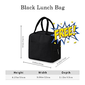 2 PCS Anime Backpack and Black Lunch Bag, Casual Laptop Bag with Adjustable Shoulder Strap Comfortable Shoulders Bookbag