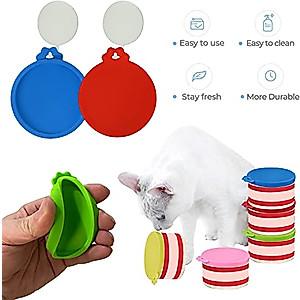 AQSXO 7 Pcs Food Can Lids Pet Can Covers, Silicone Small Pet Food Can Lids Covers for 3 oz 2.5 oz Cat Food Cans.