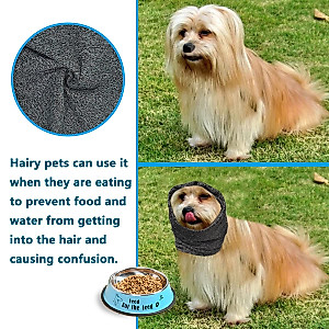 PATTEPOINT Quiet Ears for Dogs Noise Protection, No Flap Ear Wraps for Dogs, Stretchy Dog Snood for Noise Reduce Grooming Bathing, Dog Noise Cancelling Ear Muffs for Cats,Grey S