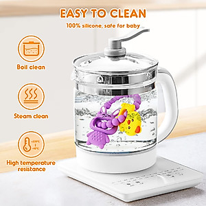 Easter Teething Toys Teethers for Babies 0-6 Months Baby Easter Teether Silicone Chew Toys Easter Basket Stuffers for Baby 6-12 Months Infant Teething Toys Easter Gifts Boys Grils Purple Bunny Chicken