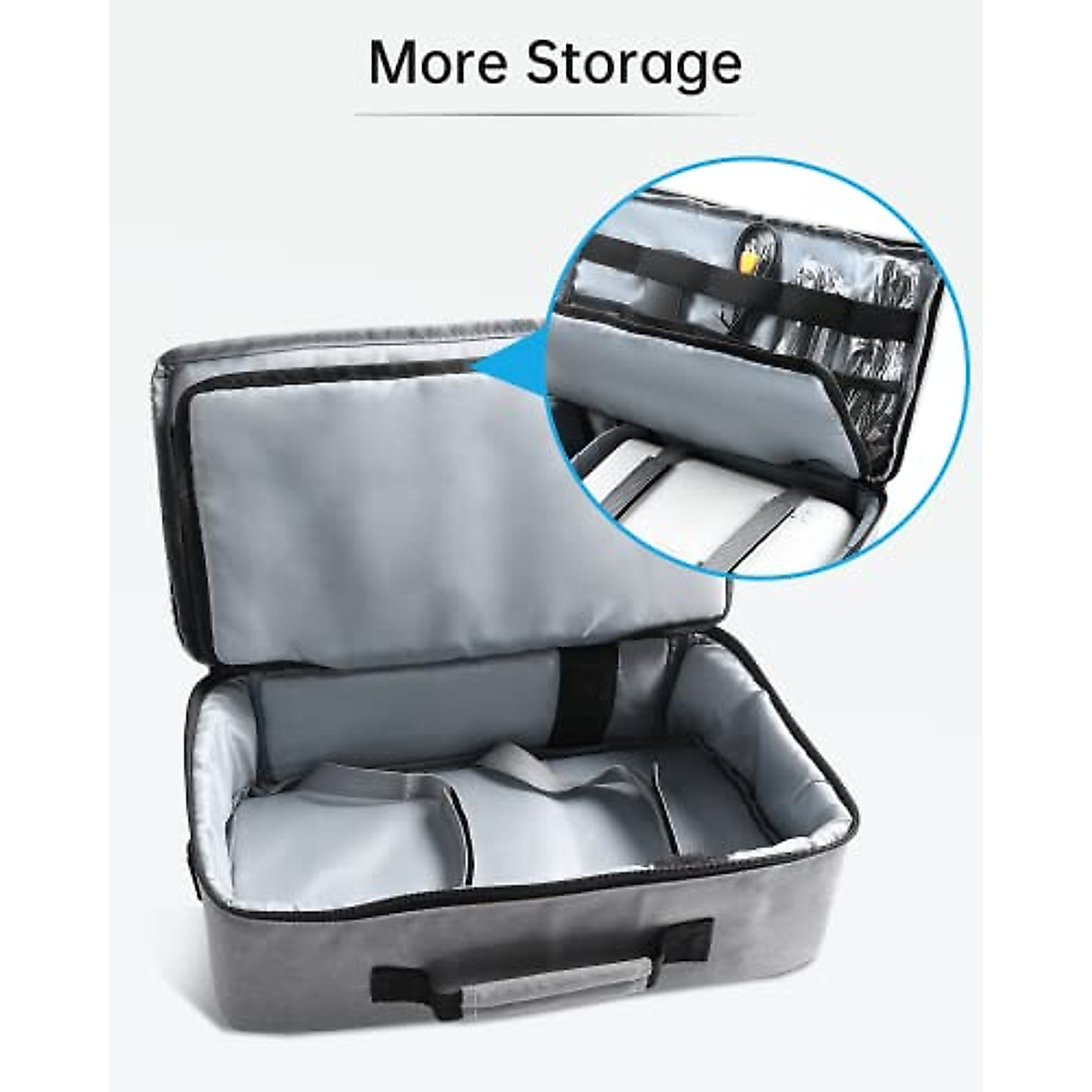 Projector Case, smanic Projector Travel Carrying Bag with Adjustable Shoulder Strap & Compartment Dividers for for Acer, Epson, Benq, LG, Sony (Large)